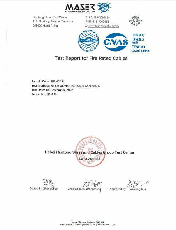 Compliance Certificates | Maser Communications NZ Ltd
