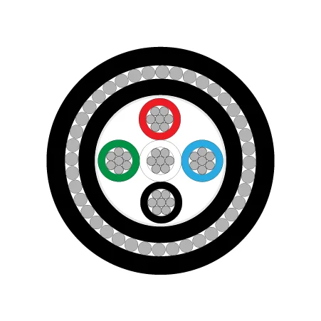 4 Core + Earth (5G), 50.0mm², TCW, XLPE 90°C, SWA, 0.6/1KV, Circular ...